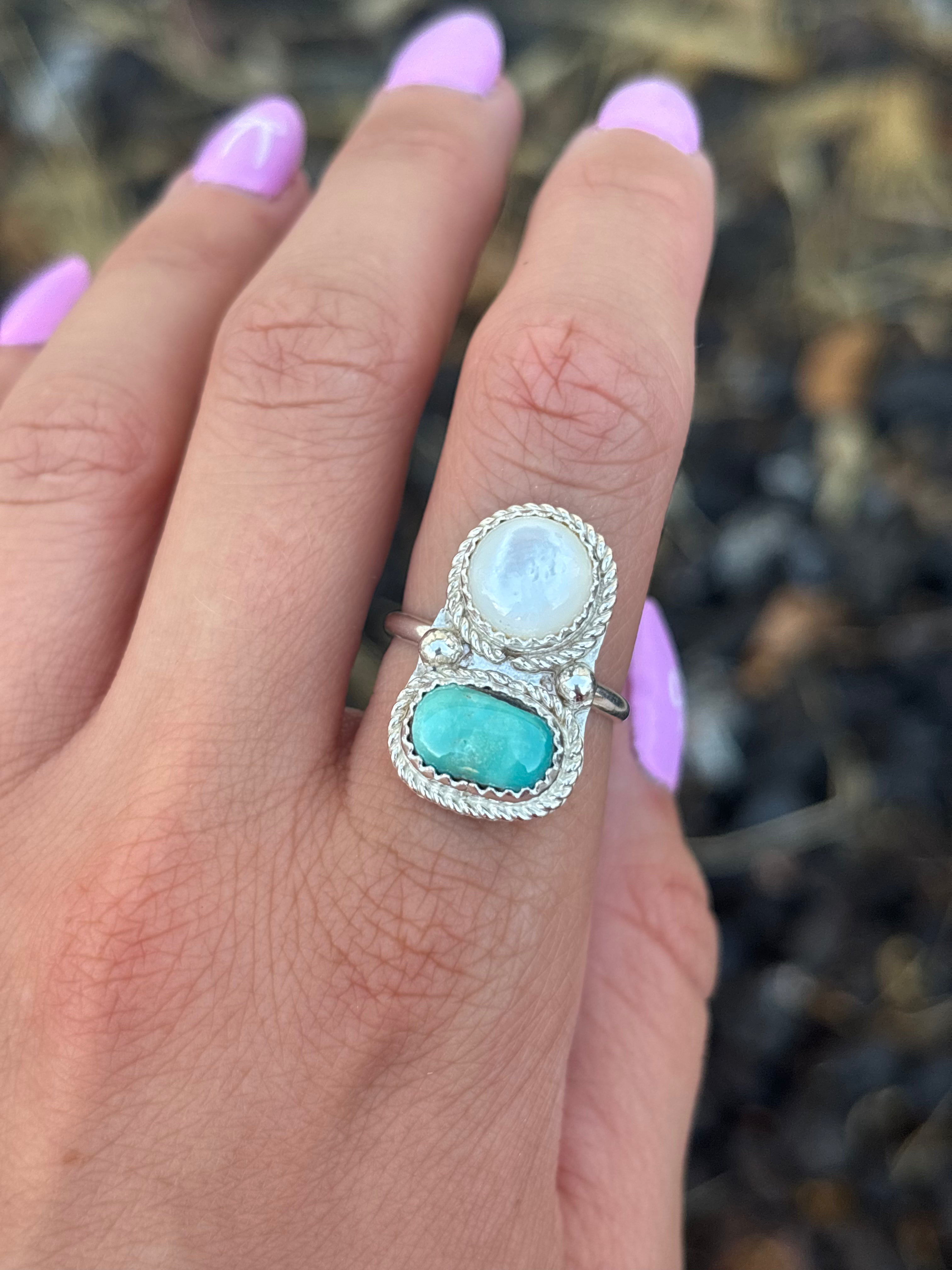 Native American, Hand-Made, Turquoise, Mother of Pearl & Sterling Silv – Twisted Turquoise ...